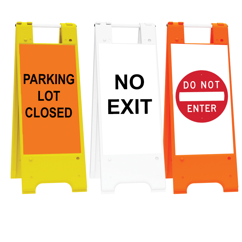 Narrowcade® Portable Sign Stand With Legend-trafficsafetywarehouse.com