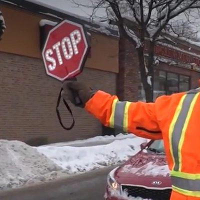 18" LED Flashing STOP-STOP Handheld Paddle Sign-trafficsafetywarehouse.com