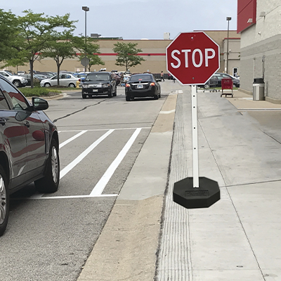 Rubber Base Portable Sign Stand System – 30 lb-trafficsafetywarehouse.com