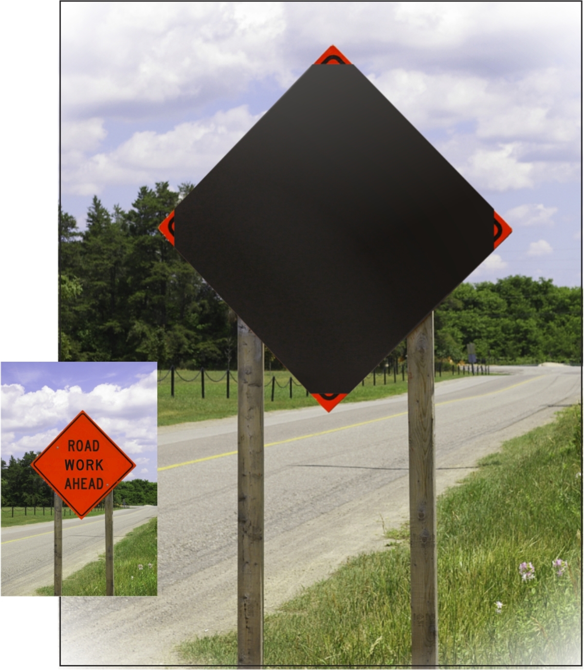 Rigid Black Sign Covers-trafficsafetywarehouse.com
