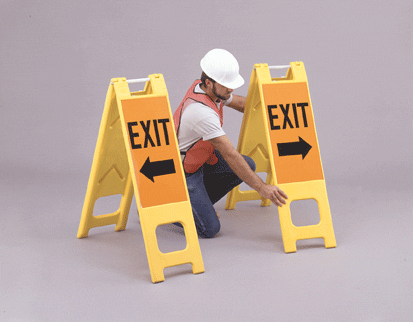Narrowcade® Portable Sign Stand With Legend-trafficsafetywarehouse.com