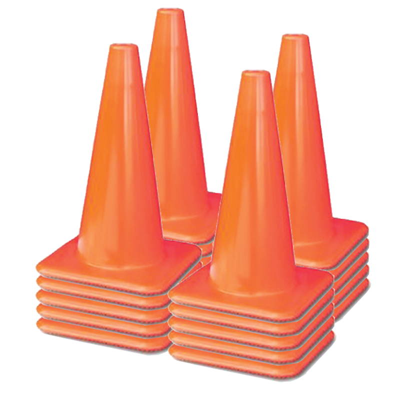 18" All Orange Traffic Cones (Case of 20)-trafficsafetywarehouse.com