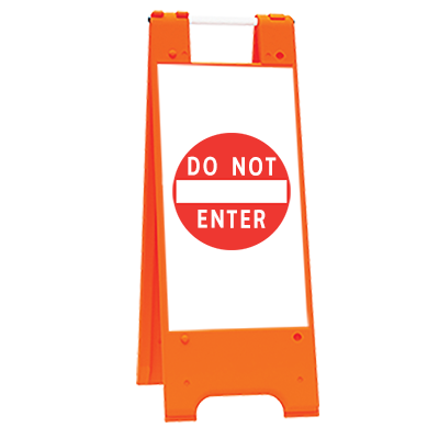 Narrowcade® Portable Sign Stand With Legend-trafficsafetywarehouse.com