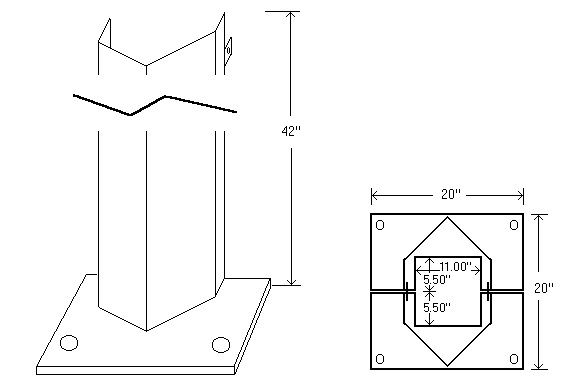 Column Shield 42" Column Guard (11" Wide) Set - Yellow ...
