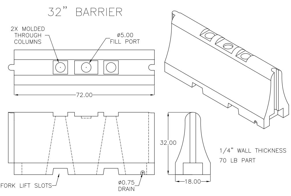 32"x 72" Road Safety Barricade-trafficsafetywarehouse.com