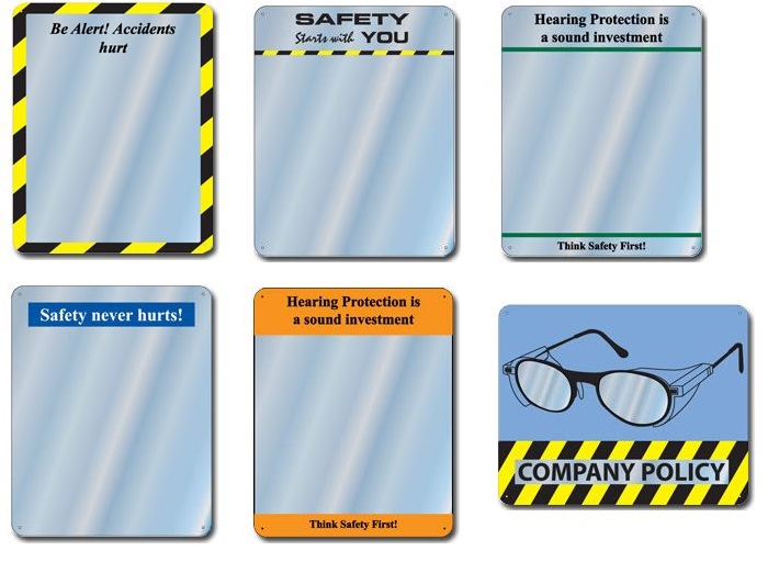 Acrylic Convex Safety Mirror with Safety Slogan - 15" x 17 ...