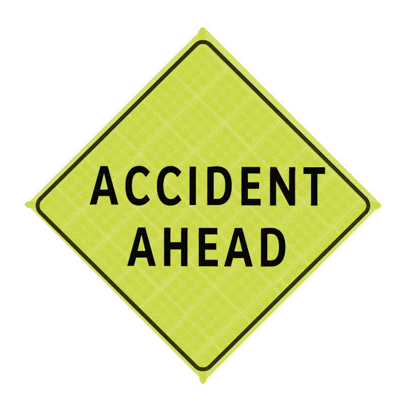 48" Reflective Yellow Snap N Pack™ Foldable Roll-Up Sign ...