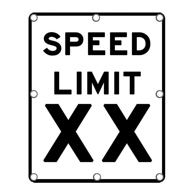 Solar Powered Flashing LED Speed Limit Sign-trafficsafetywarehouse.com