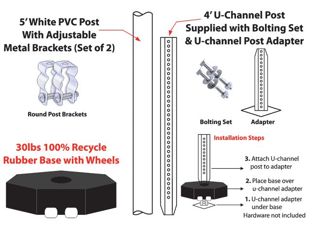 Octagon Sign Base 60 lb.-trafficsafetywarehouse.com