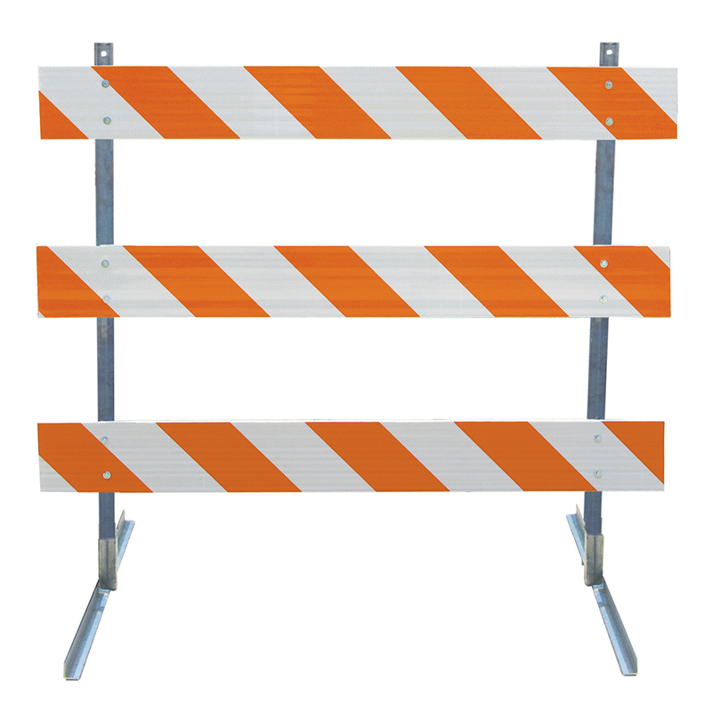 Type 3 Barricade Kit (Angle Iron Uprights & Feet) - 8' Board ...