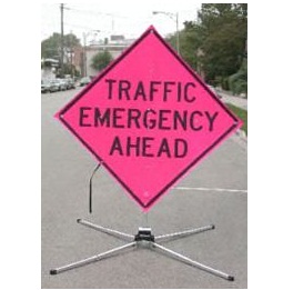36 Fold & Roll Sign System - Pink Superbrite-trafficsafetywarehouse.com