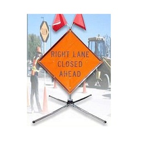 36 Fold & Roll Sign System - Orange Reflective-trafficsafetywarehouse.com