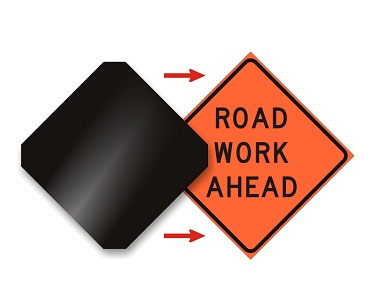 Rigid Black Sign Covers-trafficsafetywarehouse.com