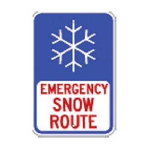 Aluminum Emergency Snow Route (Symbol) Sign-trafficsafetywarehouse.com