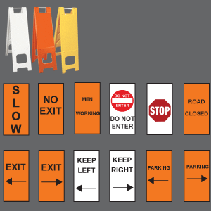 Narrowcade® Portable Sign Stand With Legend-trafficsafetywarehouse.com