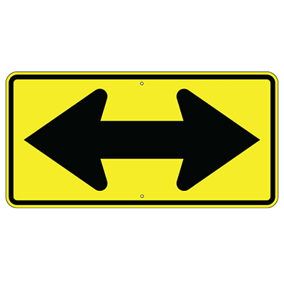Aluminum Double Arrow Sign (W1-7)-trafficsafetywarehouse.com