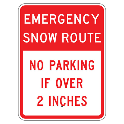 Aluminum Emergency Snow Route (Symbol) Sign-trafficsafetywarehouse.com