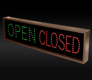 Open/Closed LED Sign 34"W x 7"H x 2.5"D-trafficsafetywarehouse.com